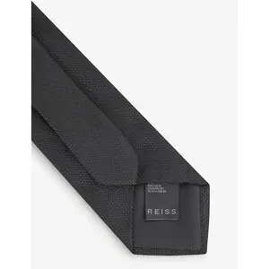 REISS Ceremony Textured Tie - Black