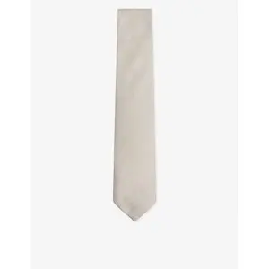 REISS Ceremony Textured Tie - Champagne