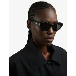 Prada Butterfly-shape Acetate Sunglasses - Black