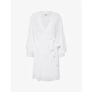 Eberjey Mariana Tie-waist Stretch-jersey Robe - White