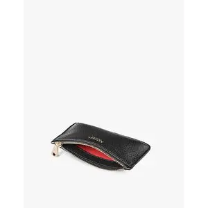 ASPINAL OF LONDON Ella Brand-embellished Leather Cardholder - Black