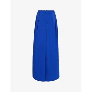 LEEM Pleated Wide-leg Trousers - Cobalt