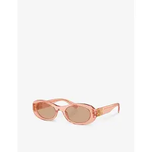 Miu Miu Mu 06zs Oval-frame Sunglasses - Pink