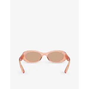Miu Miu Mu 06zs Oval-frame Sunglasses - Pink