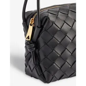 Bottega Veneta Loop Mini Intrecciato Leather Cross-body Bag - Black