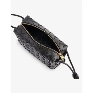 Bottega Veneta Loop Mini Intrecciato Leather Cross-body Bag - Black