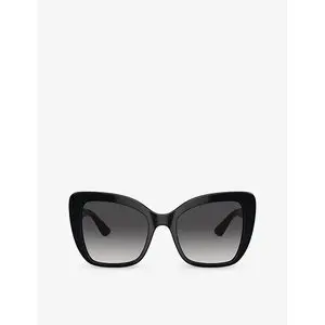Dolce & Gabbana Dg4348 Butterfly-frame Sunglasses - Black
