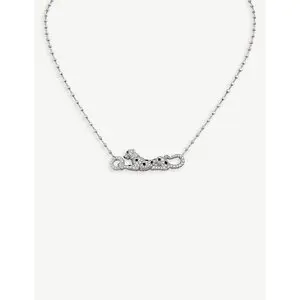 Cartier Panthère De 18ct White-gold, Lacquer, Emerald And Diamond Necklace - White Gold