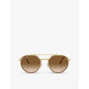 Ray-ban Rb3765 Round-frame Sunglasses - Gold