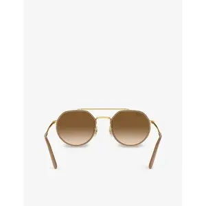 Ray-ban Rb3765 Round-frame Sunglasses - Gold