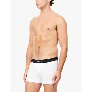 TOM FORD Branded-waistband Pack Of Two Stretch-cotton Trunks - White