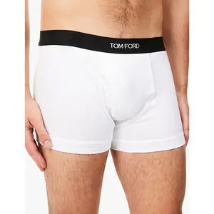 TOM FORD Branded-waistband Pack Of Two Stretch-cotton Trunks - White