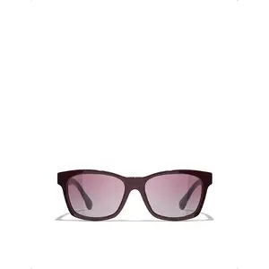 Chanel Square Sunglasses - Red