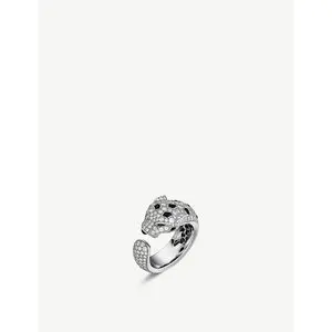 Cartier Panthère De 18ct White-gold, Onyx, Emerald And Diamond Ring