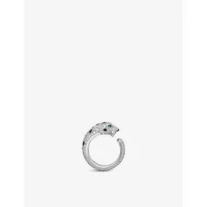 Cartier Panthère De 18ct White-gold, Onyx, Emerald And Diamond Ring