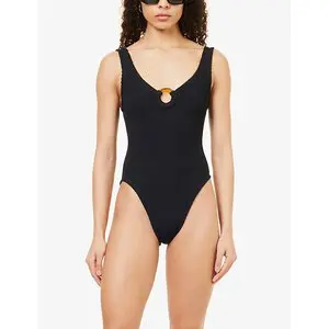 Hunza G Celine Plunge-neck Swimsuit - Black