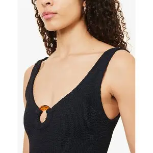 Hunza G Celine Plunge-neck Swimsuit - Black