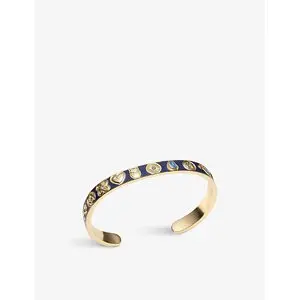 LA MAISON COUTURE With Love Darling Remelted-brass, Zircon And Enamel Cuff Bracelet - Blue