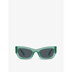 Miu Miu Rectangle-frame Sunglasses - Green
