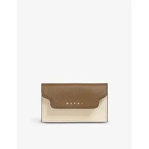 Marni Logo-print Leather Wallet - Cigar/shell/pumpkin