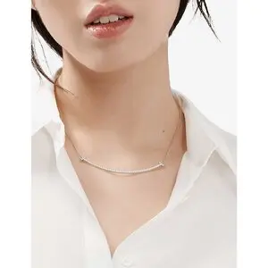 Tiffany & Co. T Smile Diamond 18ct White-gold Necklace - 18k White Gold
