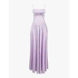 House of CB Anabella Lace-Up Satin Maxi Dress - Orchid