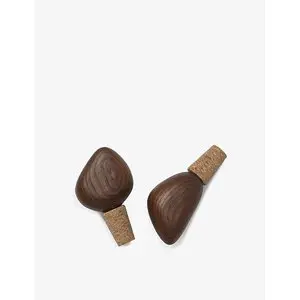 FERM LIVING Cairn Wooden Wine Stoppers Set Of Two - Brown