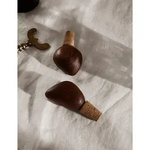 FERM LIVING Cairn Wooden Wine Stoppers Set Of Two - Brown