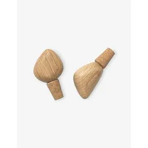 FERM LIVING Cairn Wooden Wine Stoppers Set Of Two - Oak