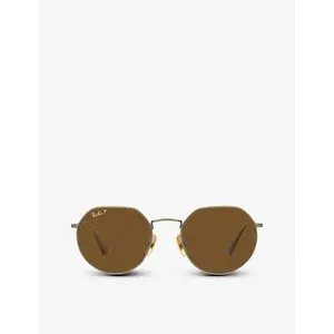 Ray-ban Rb8165 Round-frame Crystal And Titanium Sunglasses - Gold
