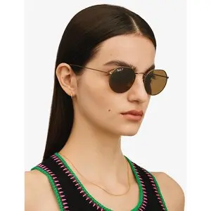 Ray-ban Rb8165 Round-frame Crystal And Titanium Sunglasses