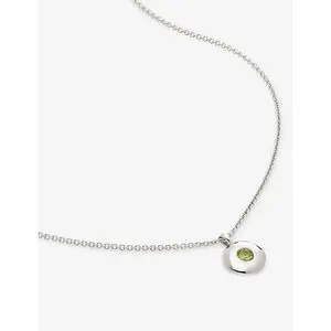 Monica Vinader Sterling-silver And Peridot Necklace - Sterling Silver