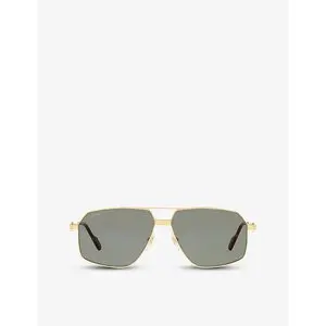 CARTIER Première De Pilot Metal Sunglasses - Gold
