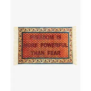 SELETTI Loredana Longo Freedom Is More Powerful Than Fear Woven Rug 120cm X 80cm - One-color