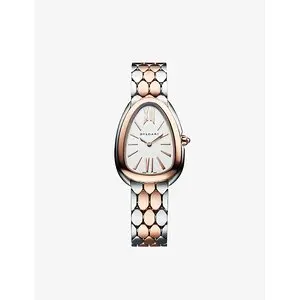 BVLGARI Serpenti Seduttori 18ct Rose-gold And Stainless-steel Quartz Watch - Steel And Gold