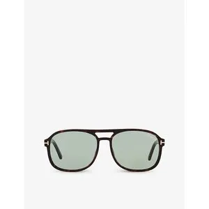 TOM FORD Square-Frame CR39 Sunglasses Brown/black