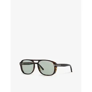 TOM FORD Square-frame Cr39 Sunglasses - Brown/black