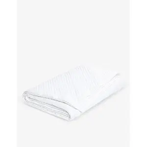Ralph Lauren Argyle Quilted-design Cotton-blend Bedcover 275cm X 235cm - White