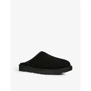 UGG Classic Slip-on Suede And Shearling Slippers - Black