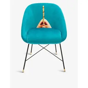 SELETTI Wears Toiletpaper Drill-print Velvet Chair 50cm X 60cm - One-color