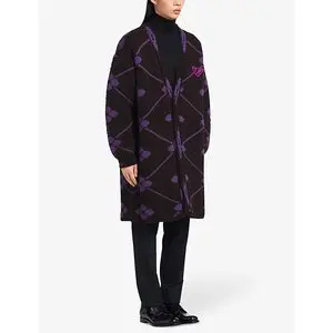 Prada Oversized Jacquard-knit Wool Cardigan