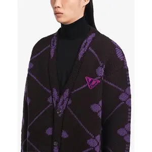 Prada Oversized Jacquard-knit Wool Cardigan