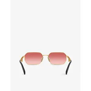 Prada Irregular-frame Metal Sunglasses - Gold