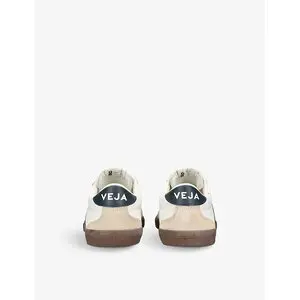 VEJA Logo-embroidered Leather Low-top Trainers - White/blk