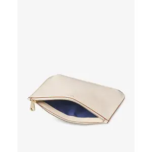 ASPINAL OF LONDON Ella Logo-print Large Grained-leather Pouch - Ivory