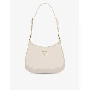 Prada Cleo Patent-leather Shoulder Bag - Neutral