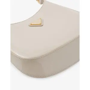 Prada Cleo Patent-leather Shoulder Bag - Neutral