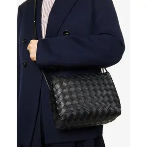 Bottega Veneta Loop Leather Crossbody Bag - Black