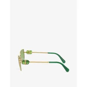SWAROVSKI Sk7003 Irregular Sunglasses - Gold