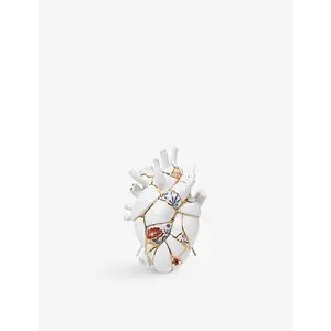 SELETTI Love In Bloom Kintsugi 24ct Yellow-gold Plated Porcelain Vase 25cm - One-color